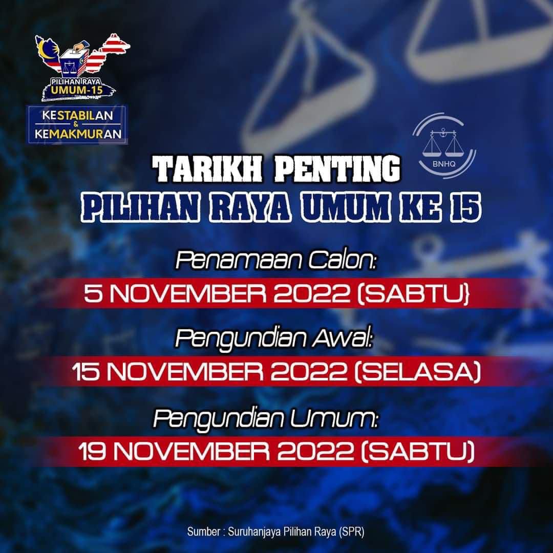 PRU15 : SPR tetapkan 19 November tarikh mengundi – BBC PORTAL